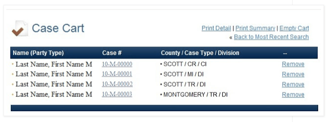 CourtNet 2.0 Case Cart Feature