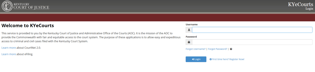 How to Register on KYeCourts – KCOJ eCourts Help